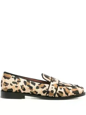 AQUAZZURA Leopard-print Loafers - Neutrals