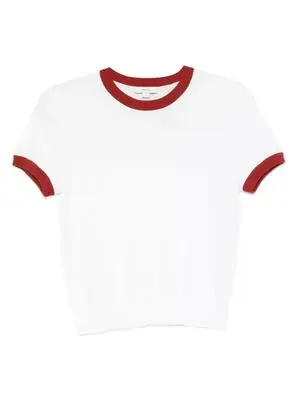 VINCE Contrast-Trim Cotton-Cashmere T-Shirt