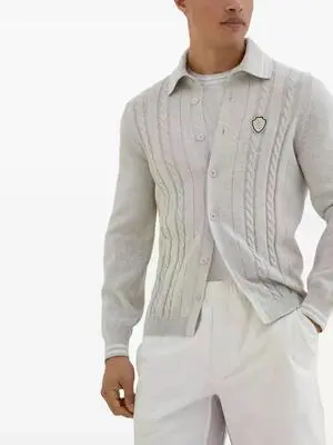 Brunello Cucinelli Cable-knit Cardigan - Grey