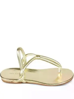 DEL CARLO Knotted Leather Flat Sandals