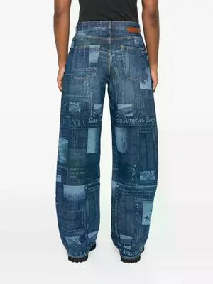 Palm Angels Cotton Straight Leg Jeans