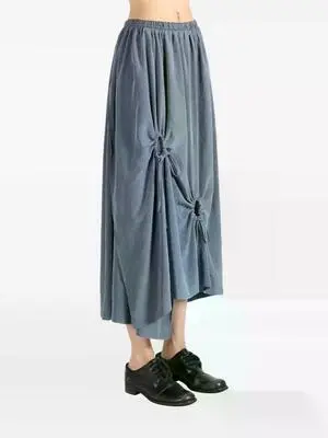 Y’s Asymmetrical Midi Skirt With Drawstring Detail