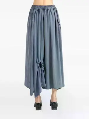Y’s Asymmetrical Midi Skirt With Drawstring Detail