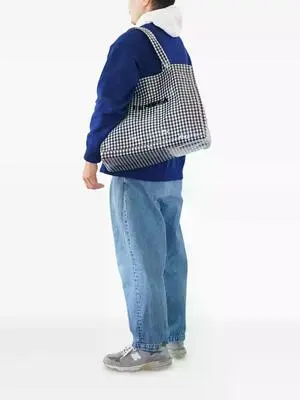 TEMBEA Gingham Coated Canvas Shoulder Bag