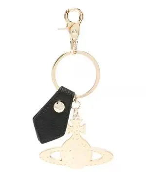 VIVIENNE WESTWOOD Orb-embellished Leather Keyring - Gold