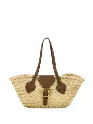 J & M DAVIDSON Straw Buckle Shoulder Bag