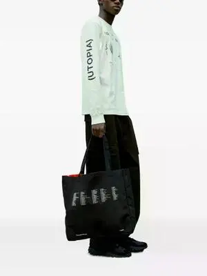 SPACE AVAILABLE Graphic-print Reversible Tote Bag - Black