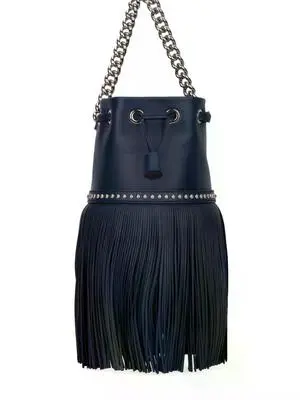 J & M DAVIDSON Carnival Fringed Studded Bucket Bag
