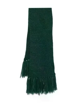Ermanno Scervino Ribbed Fringed Scarf - Green