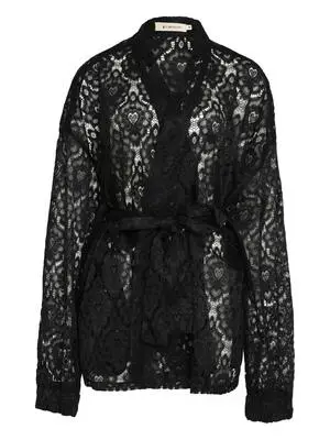 LETHICIA BRONSTEIN Lace Belted Jacket