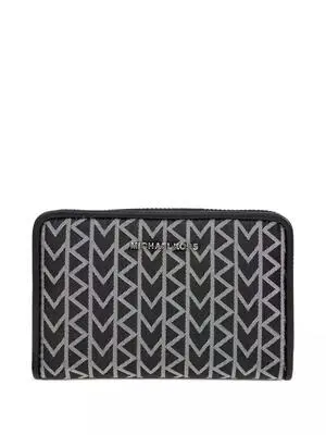 Michael Kors Chevron-pattern Zip-around Wallet - Black