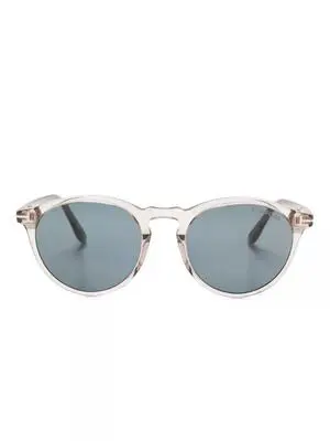 TOM FORD Aurele Round Frame Sunglasses - Neutrals