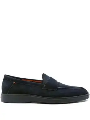 Santoni Suede Penny Loafers