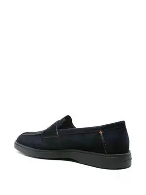 Santoni Suede Penny Loafers