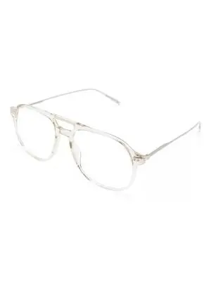 Saint Laurent Logo-debossed Pilot-frame Glasses