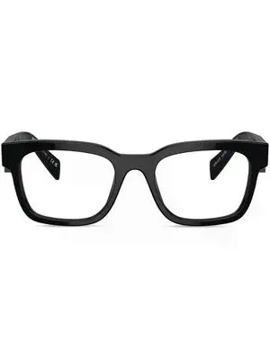 Prada Logo-engraved Square-frame Glasses - Black