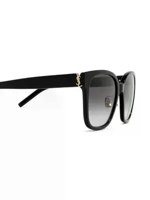 Saint Laurent Oversized Sunglasses With Gold-tone Logo Plaque