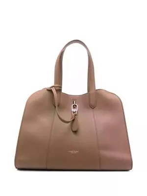 Giorgio Armani Grained Leather Tote Bag - Brown