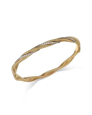 Bloomingdale'S Diamond Twist Bangle In 14k Gold - White/gold