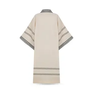 KUTNIA Peshtemal Kimono With Kutnu Trim - Black