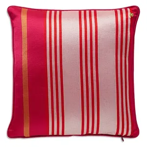KUTNIA Kutnu Reversible Multi Stripe Decorative Pillow, 20 X 20 - Pink/orange