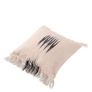 KUTNIA Peshtemal Cotton Ikat Tassel Decorative Pillow, 20 X 20