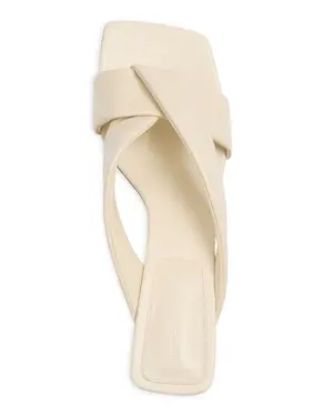 Bottega Veneta Riva Leather Slide Sandals - Sand
