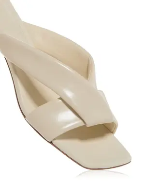 Bottega Veneta Riva Leather Slide Sandals - Sand