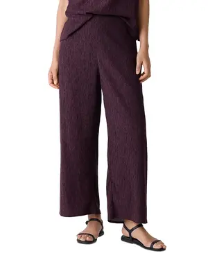 Eileen Fisher Crinkled Ankle Pants - Blackberry