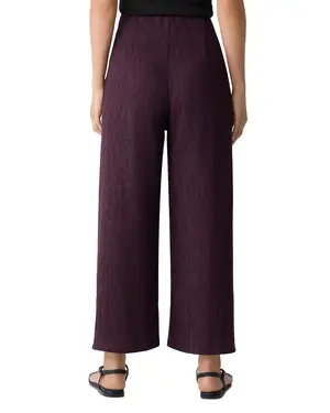 Eileen Fisher Crinkled Ankle Pants - Blackberry
