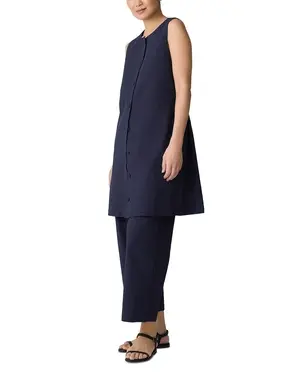 Eileen Fisher Cotton Pucker Back Tie Vest