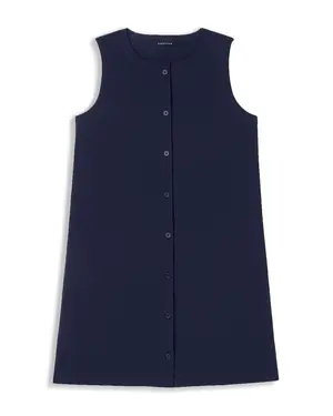 Eileen Fisher Cotton Pucker Back Tie Vest