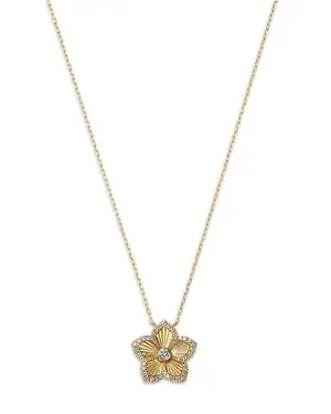 Bloomingdale'S Diamond Flower Pendant Necklace - Gold
