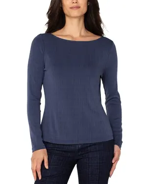 LIVERPOOL Boat Neck Long Sleeve Top