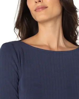 LIVERPOOL Boat Neck Long Sleeve Top