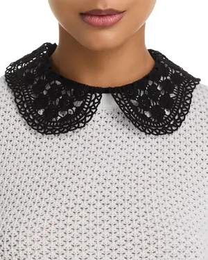 Alice + Olivia Ciara Short Sleeve Sweater - Soft White Black