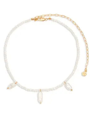 Ettika Ibiza Beaded Choker Necklace - White
