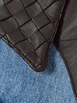 Bottega Veneta Intrecciato Leather-trimmed Denim Jacket