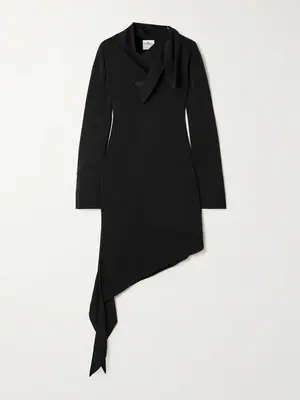 COURREGES Asymmetric Knotted Satin Midi Dress