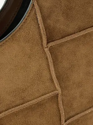 Staud Moon Leather-trimmed Suede Tote