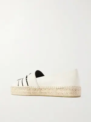 Tory Burch Ines Cutout Leather Platform Espadrilles