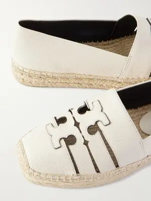 Tory Burch Ines Cutout Leather Platform Espadrilles