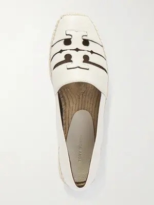 Tory Burch Ines Cutout Leather Platform Espadrilles