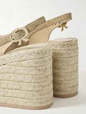 GIANVITO ROSSI 110 Suede Slingback Platform Espadrilles