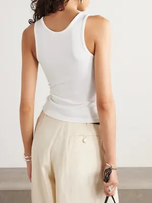 Christopher Esber Cutout Twist-front Ribbed-knit Tank