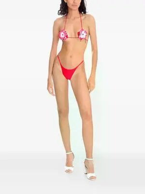 AMIR SLAMA Flower-embellished Triangle Bikini