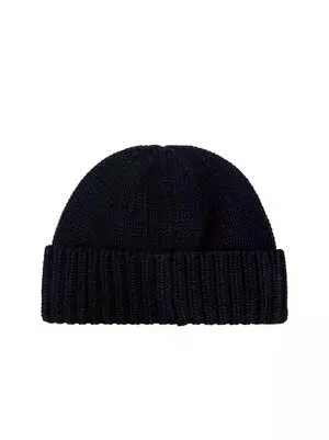 Woolrich Logo-intarsia Virgin Wool Beanie - Blue