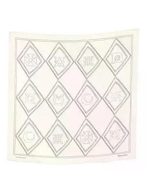 Nanushka Argyle-pattern Silk Scarf - Neutrals
