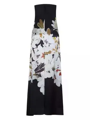Adam Lippes Floral-print Strapless Maxi Dress