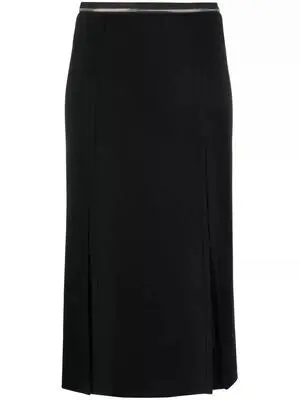 Helmut Lang Stretch-design Midi Skirt With Front Slits